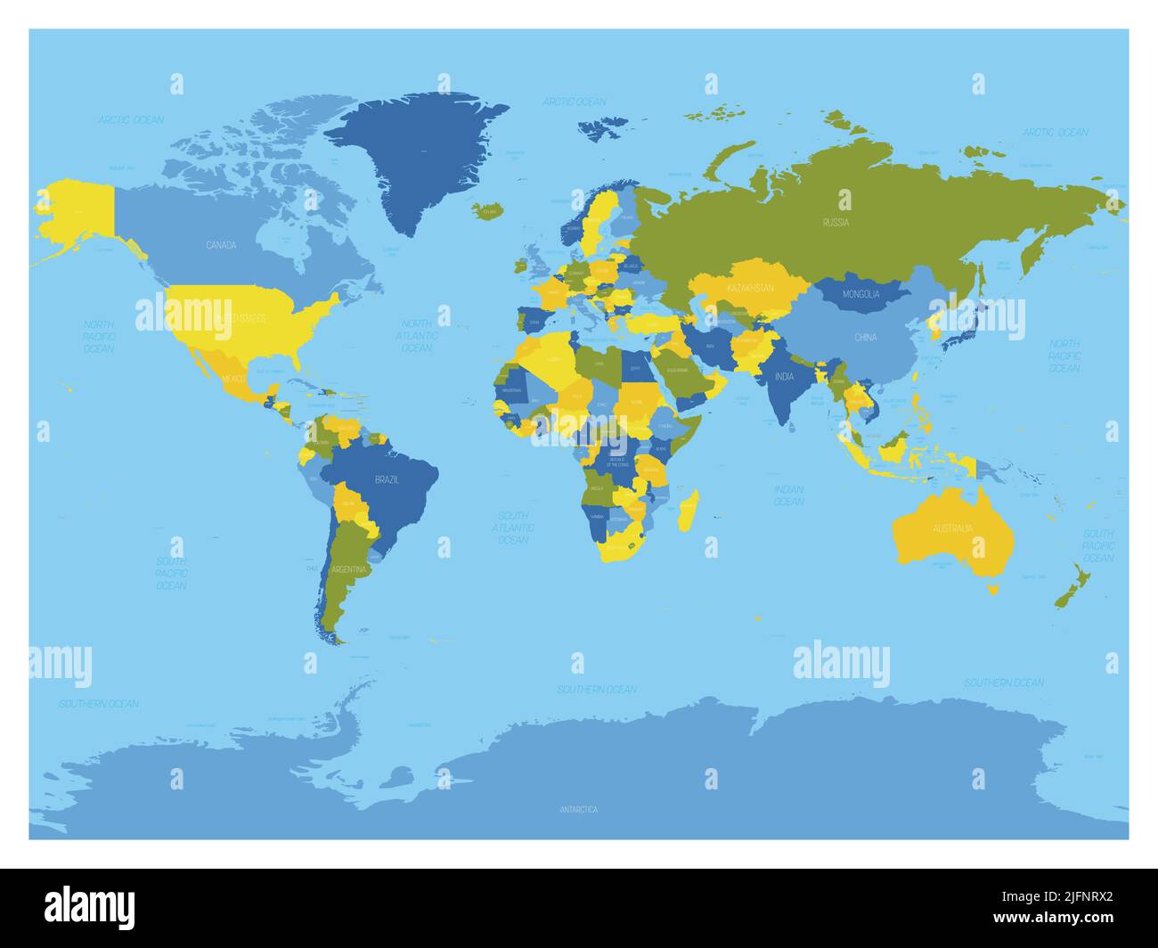 High detailed political map of World Stock Vector Image & Art - Alamy