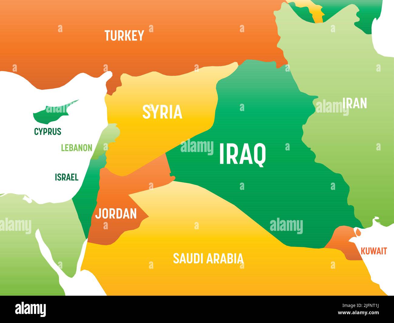 Middle East detailed political map with lables Stock Vector Image & Art ...