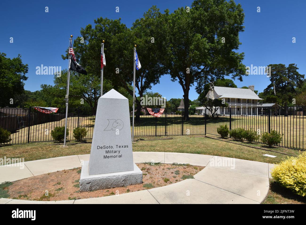 DeSoto, Texas, USA. July 4, 2022. The war memorial located at the site ...