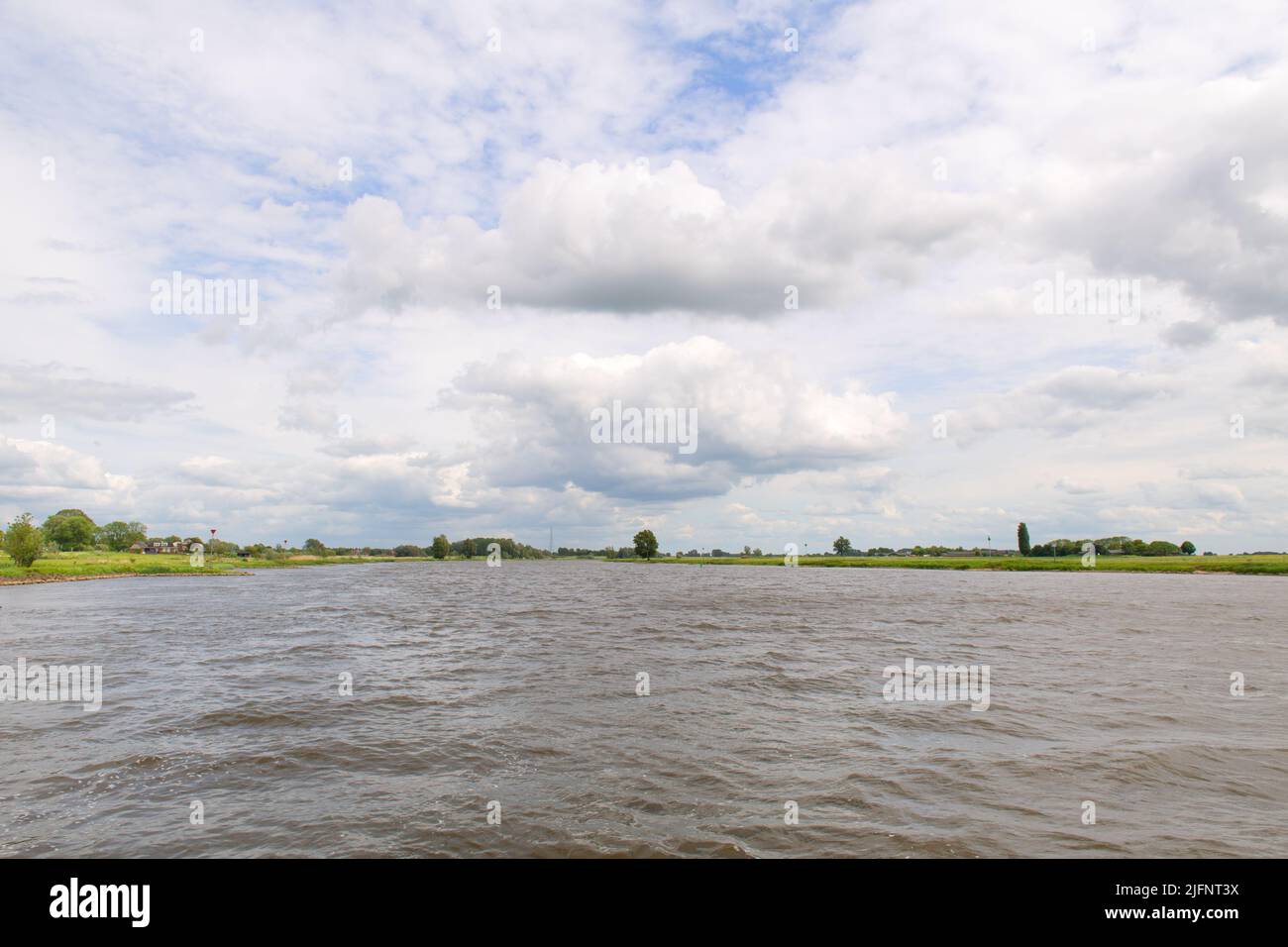 Landscape Dutch river the IJssel Stock Photo - Alamy