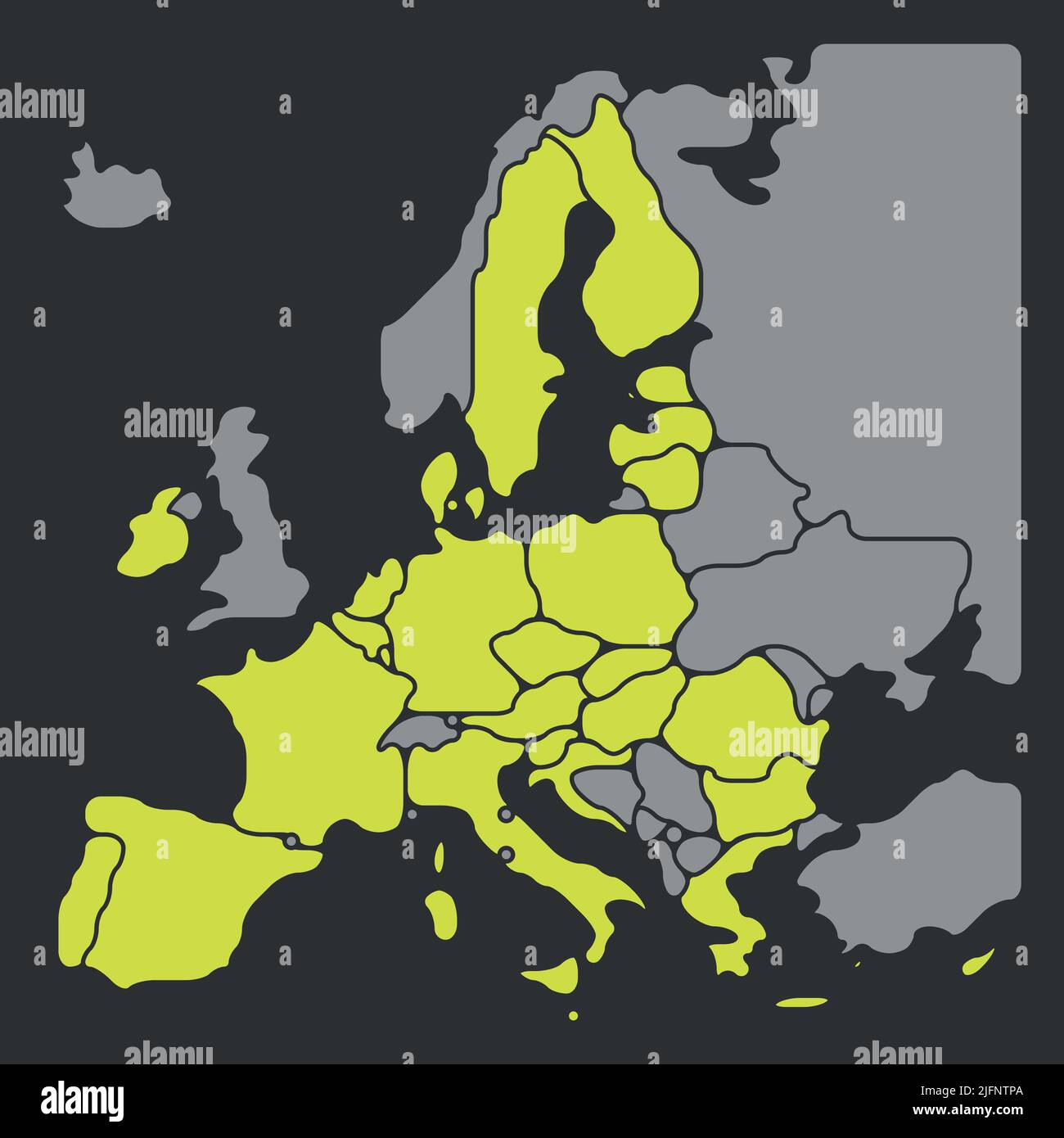 Simplified smooth map of EU Stock Vector Image & Art - Alamy