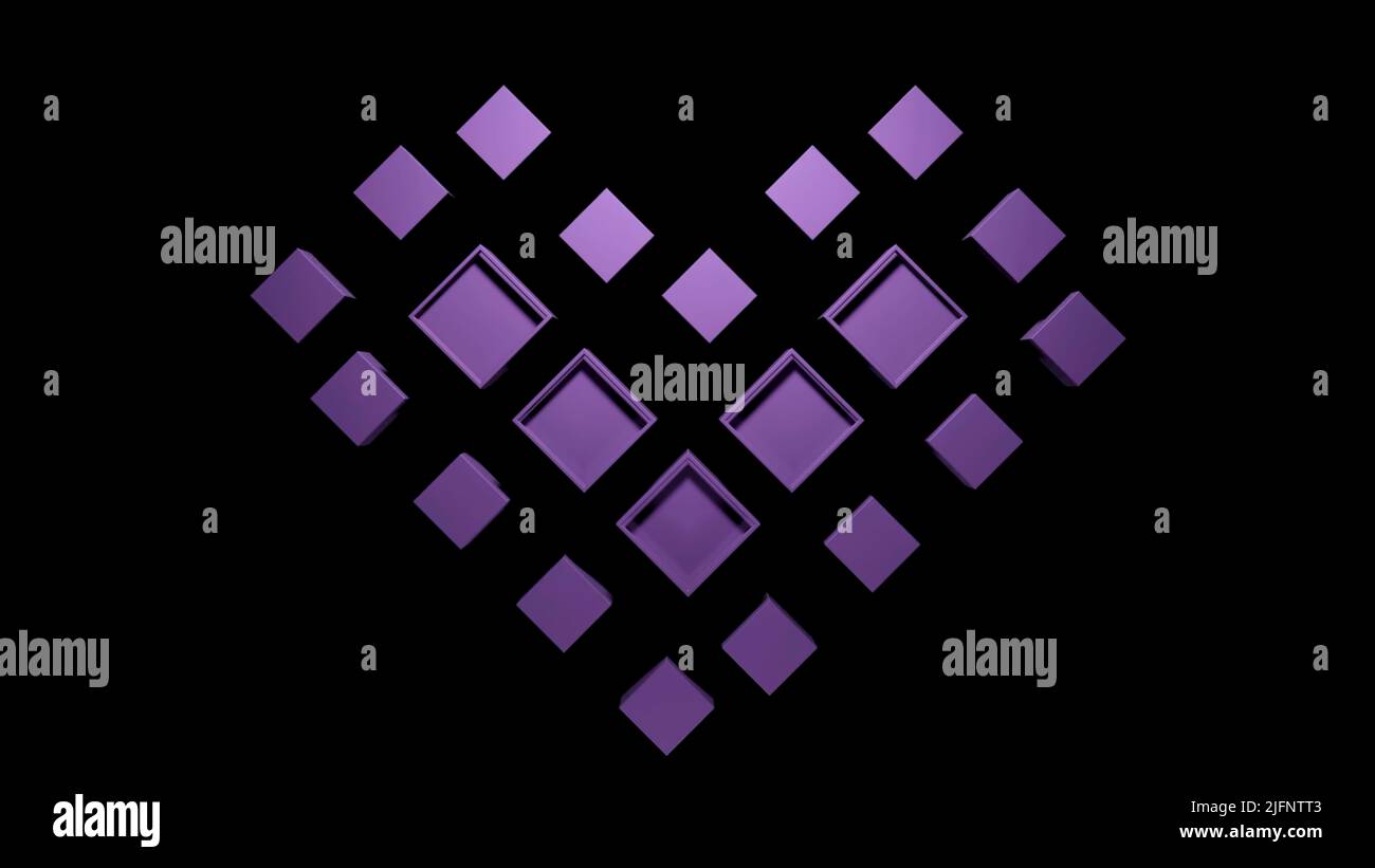 Heart of retro squares. Design. Retro game with moving squares creating ...