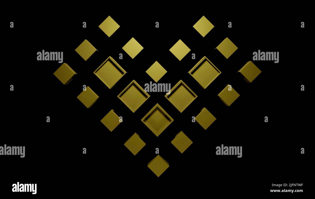 Heart of retro squares. Design. Retro game with moving squares creating ...