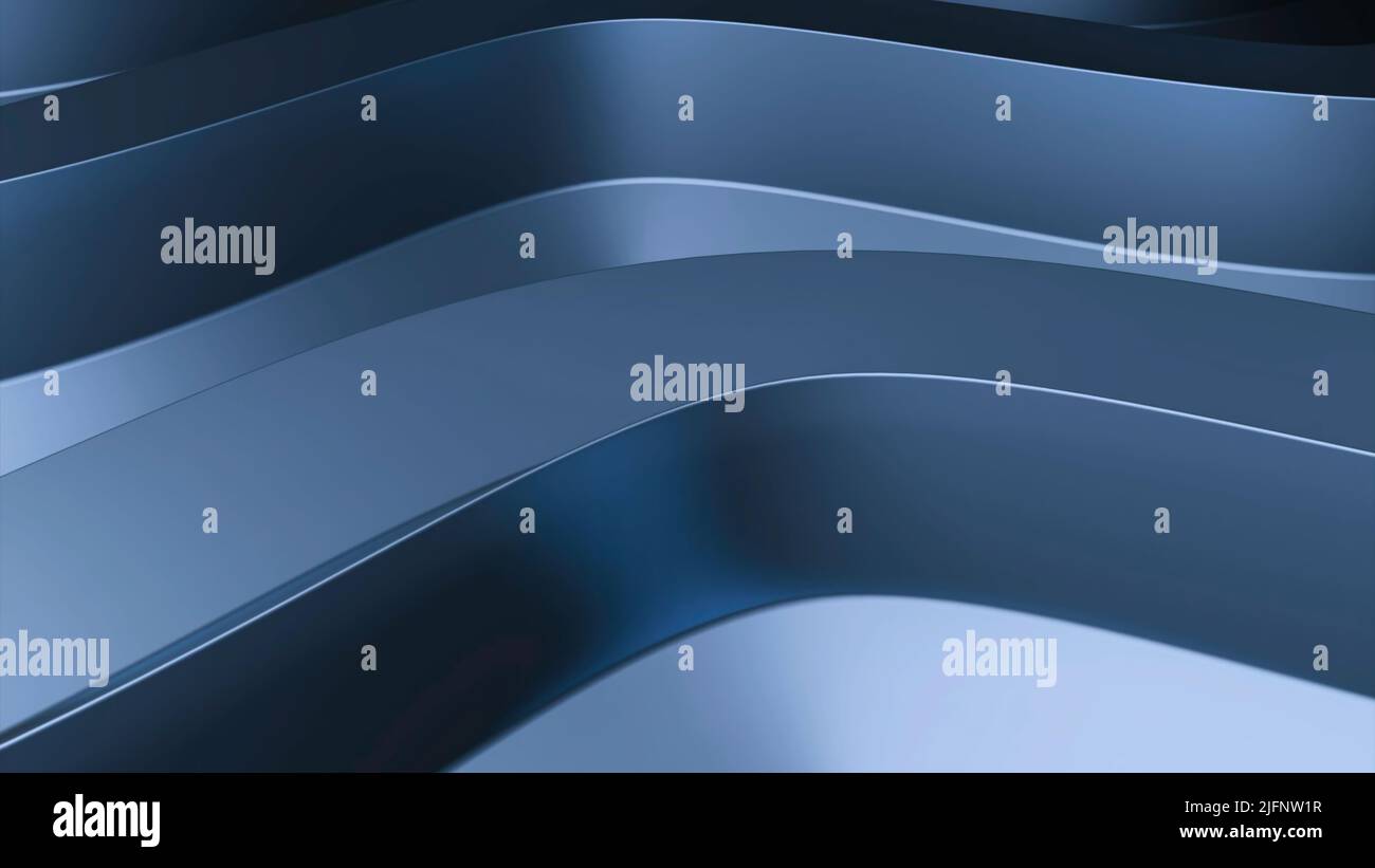 Rotating 3d lines with bends. Design. 3D metal lines with bends are ...