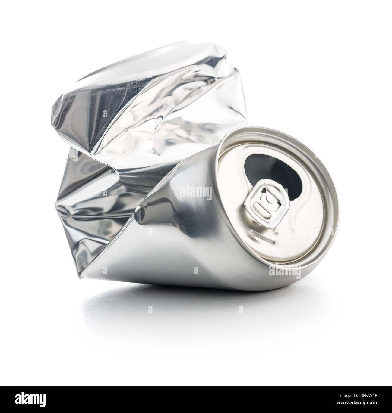Empty crumpled can isolated on a white background Stock Photo - Alamy