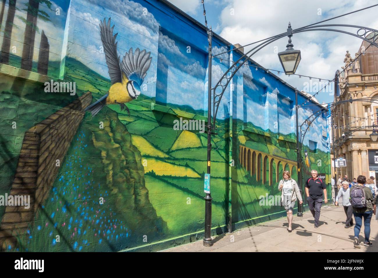 "Welcome to Harrogate" mural on Cross James Street in Harrogate, North ...