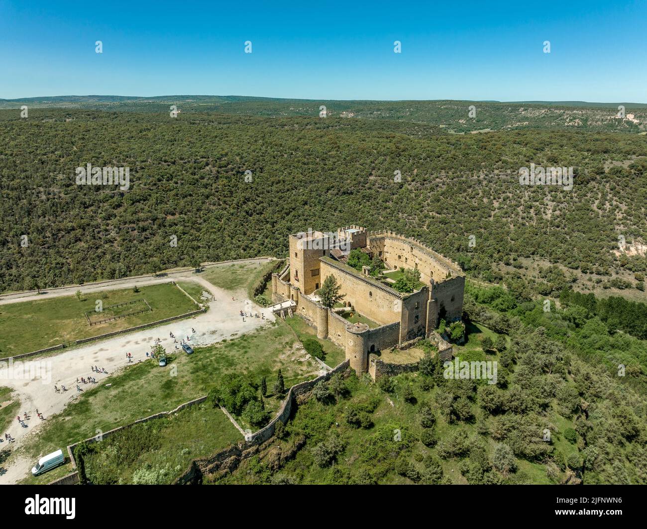 Aerial top down ground plan view of Pedraza castle in Spain near ...