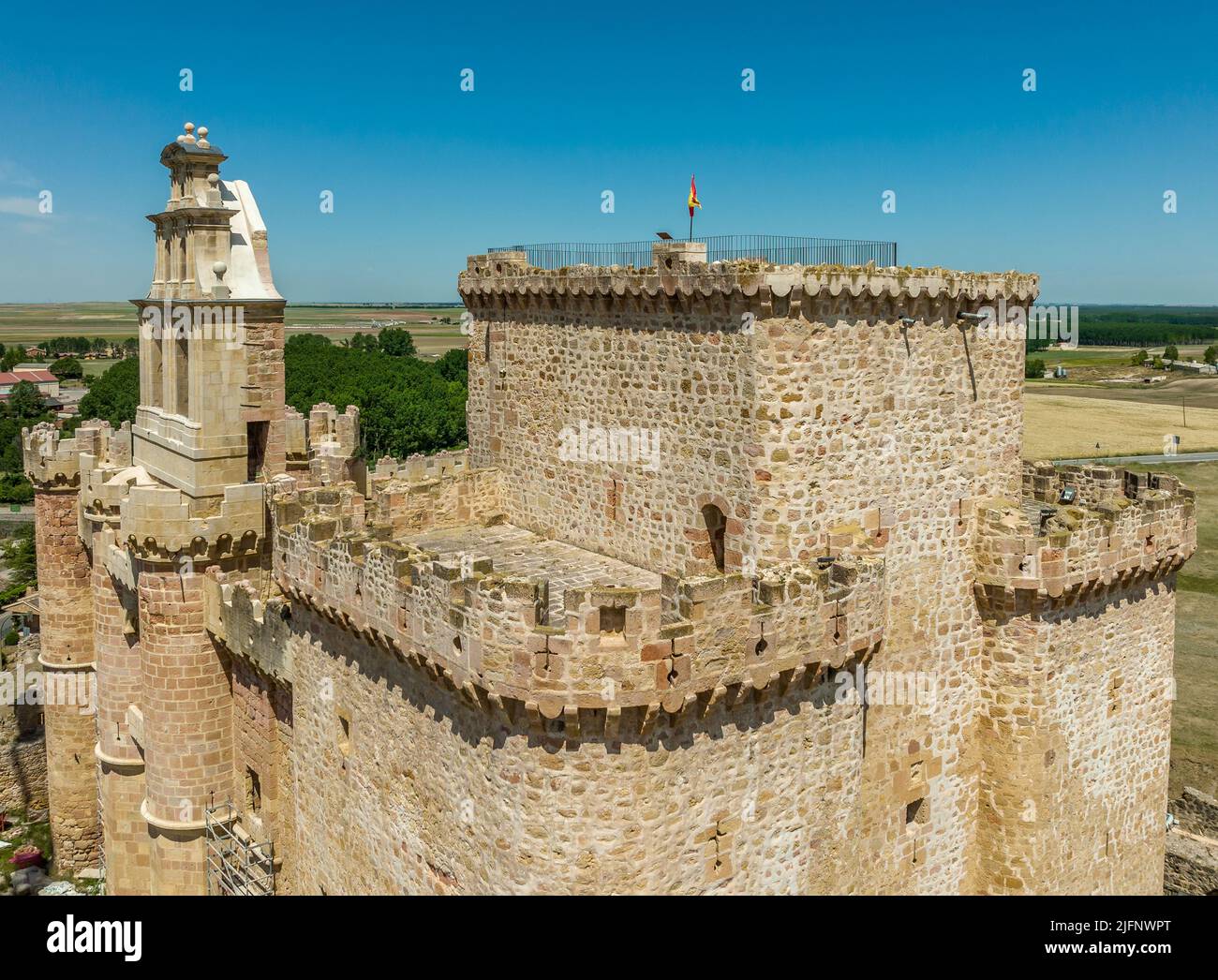 Aerial top down ground plan view of Turégano castle. Medieval feudal ...