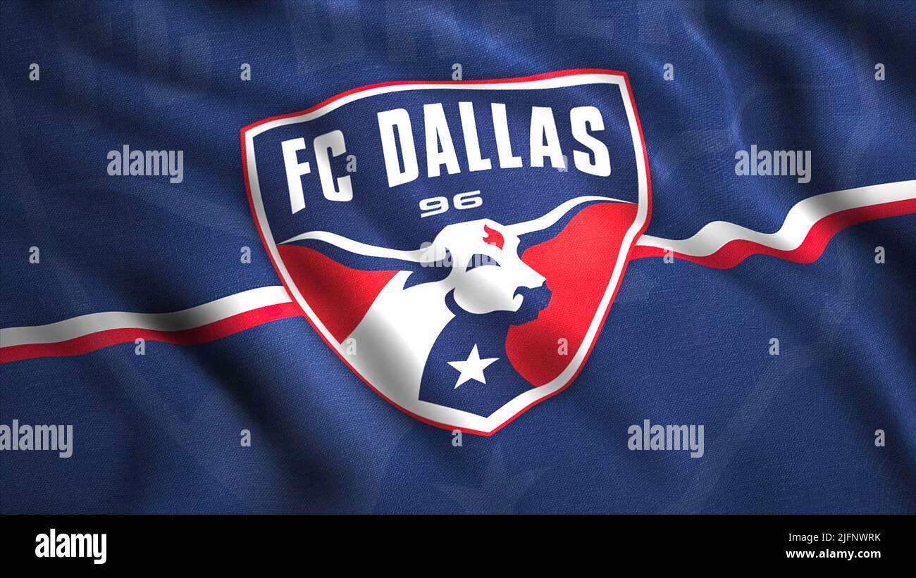 Moving 3d flag with emblem. Motion. Animation of flag with logo of ...