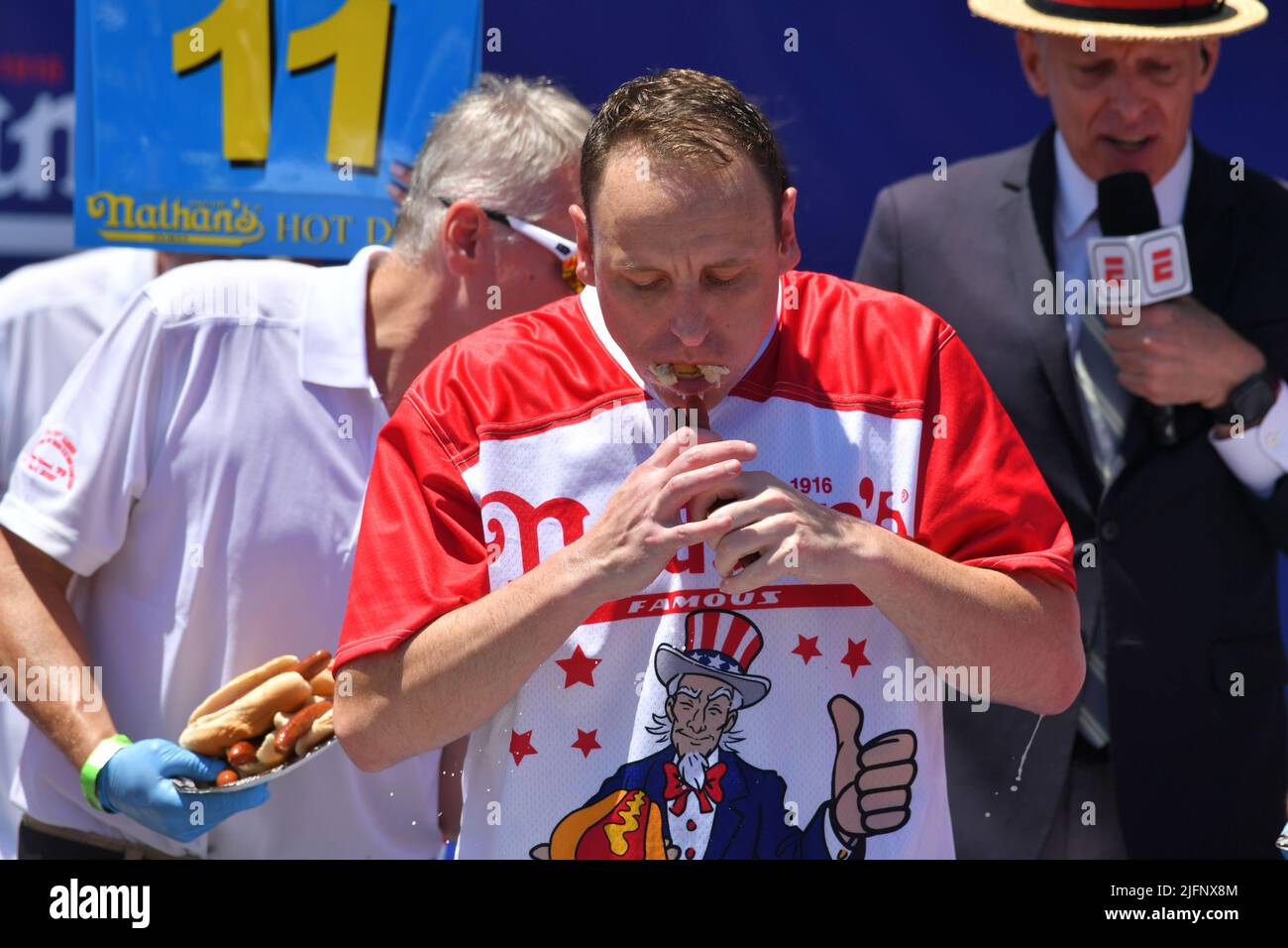 Professional competitive eater Joey Chestnut wins his 15th title eating ...