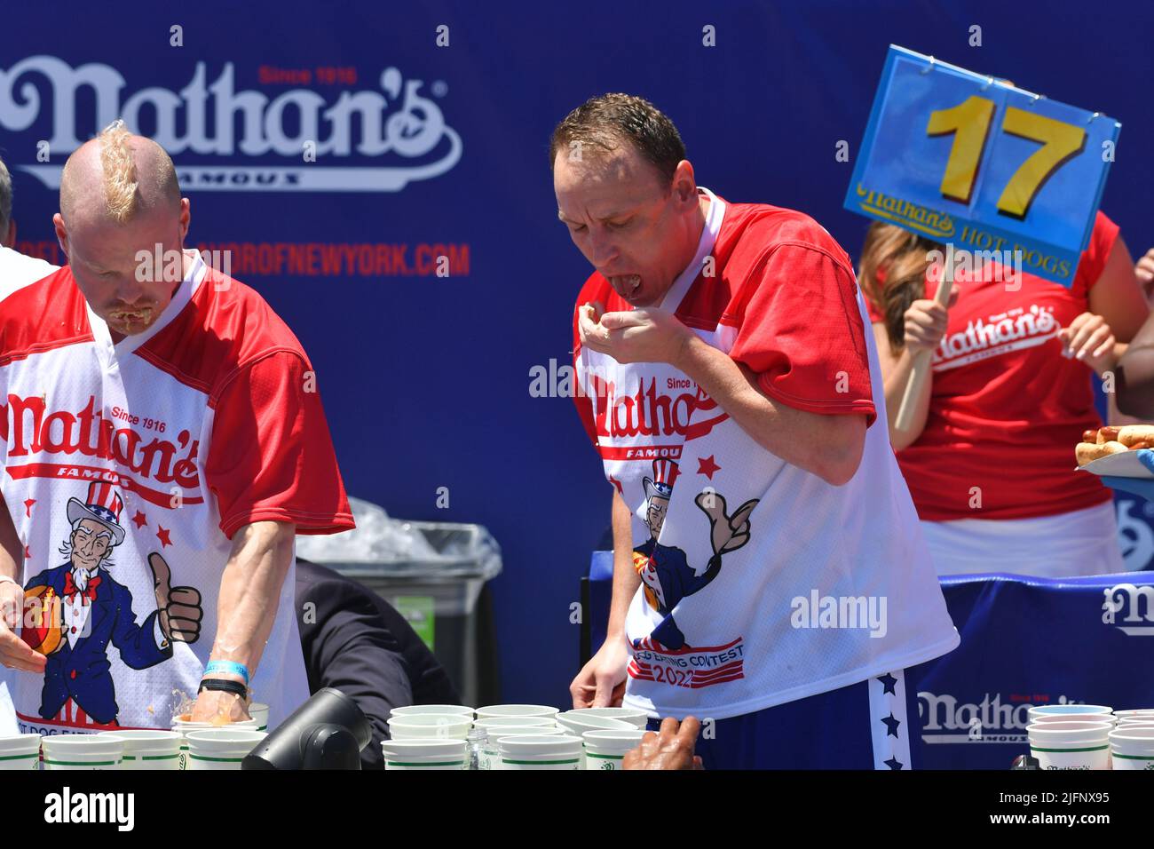 Professional competitive eater Joey Chestnut wins his 15th title eating ...