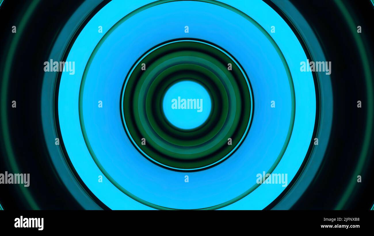 Pulsating rings with musical flashes. Design. Circles of different ...