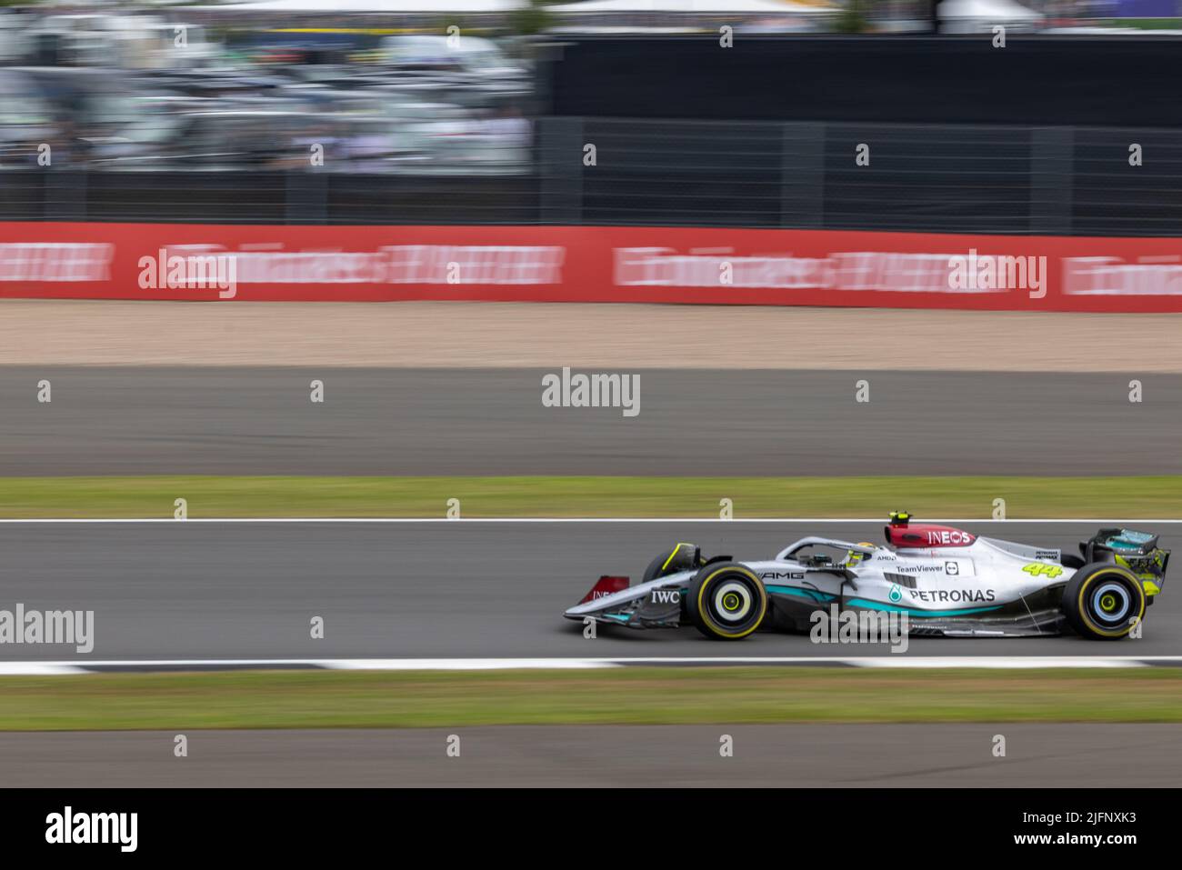 The famous Lewis Hamilton, Mercedes, at Silverstone F1 Race 2022 Stock ...