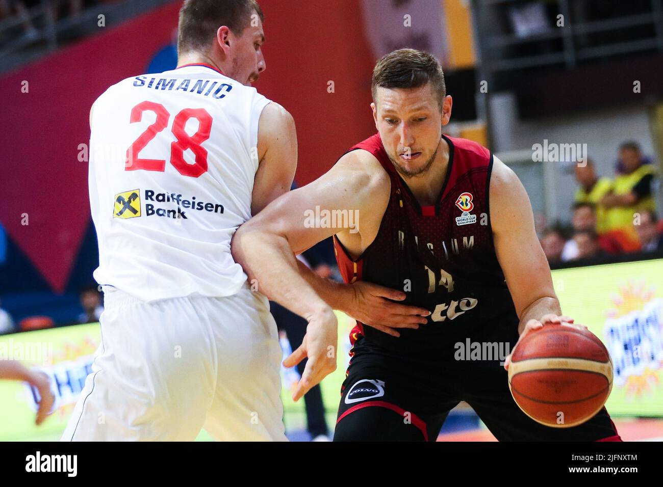 Nis, Serbia, 04/07/2022, Serbia's Borisa Simanic and Belgium's Maxime ...