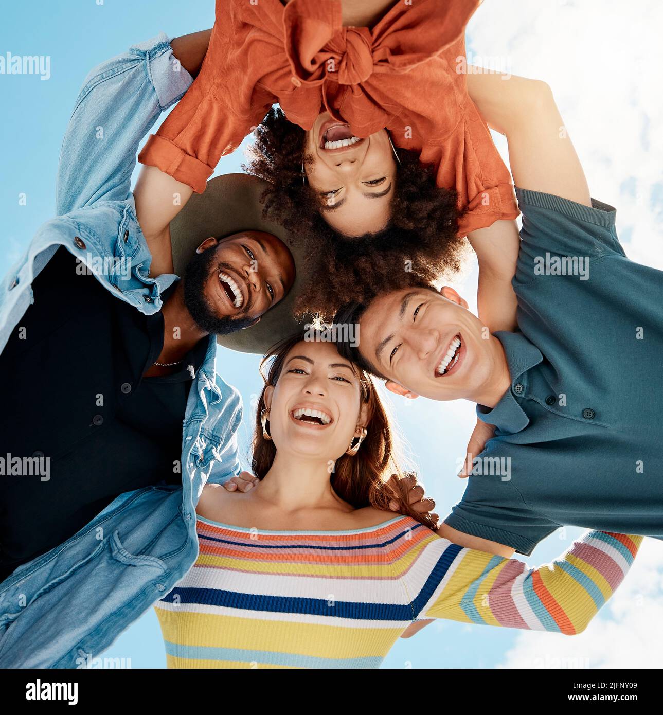 Diverse racial group friends hi-res stock photography and images - Alamy