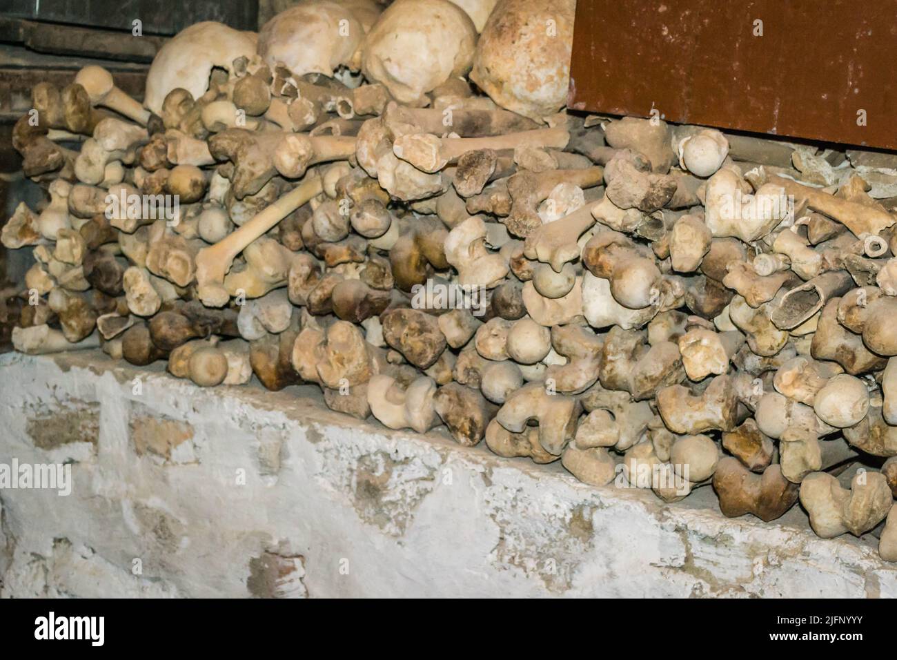 The holy bones of deceased monks over the years in the monastery of the ...