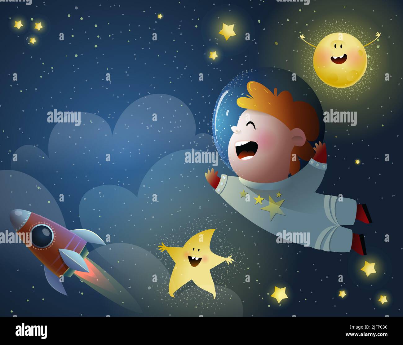 Boy astronaut flying hi-res stock photography and images - Alamy