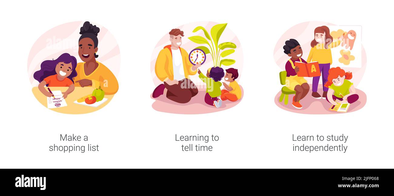 Social skills development in kindergarten isolated cartoon vector ...