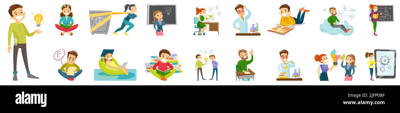 Students in learning process Stock Vector Image & Art - Alamy
