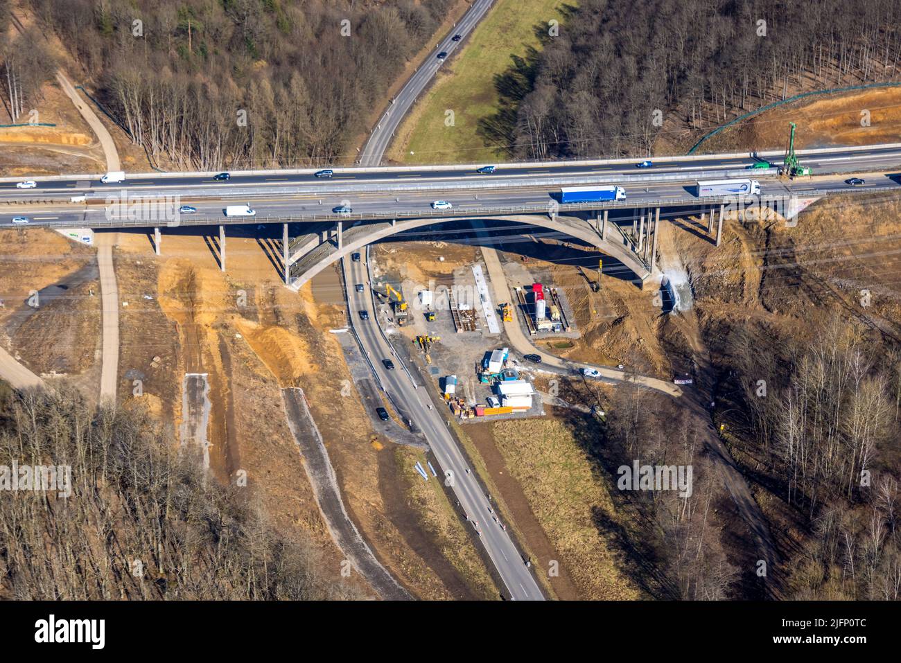 Highway bridge valley bridge Bechlingen of the motorway A45 ...
