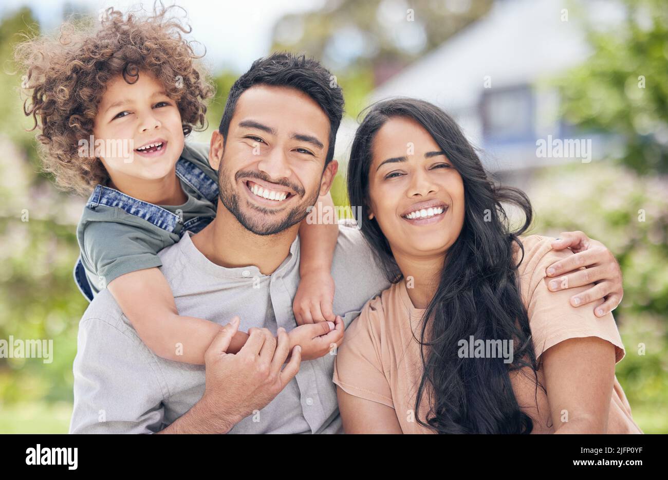 A loving family is the biggest blessing. Portrait of a happy family ...