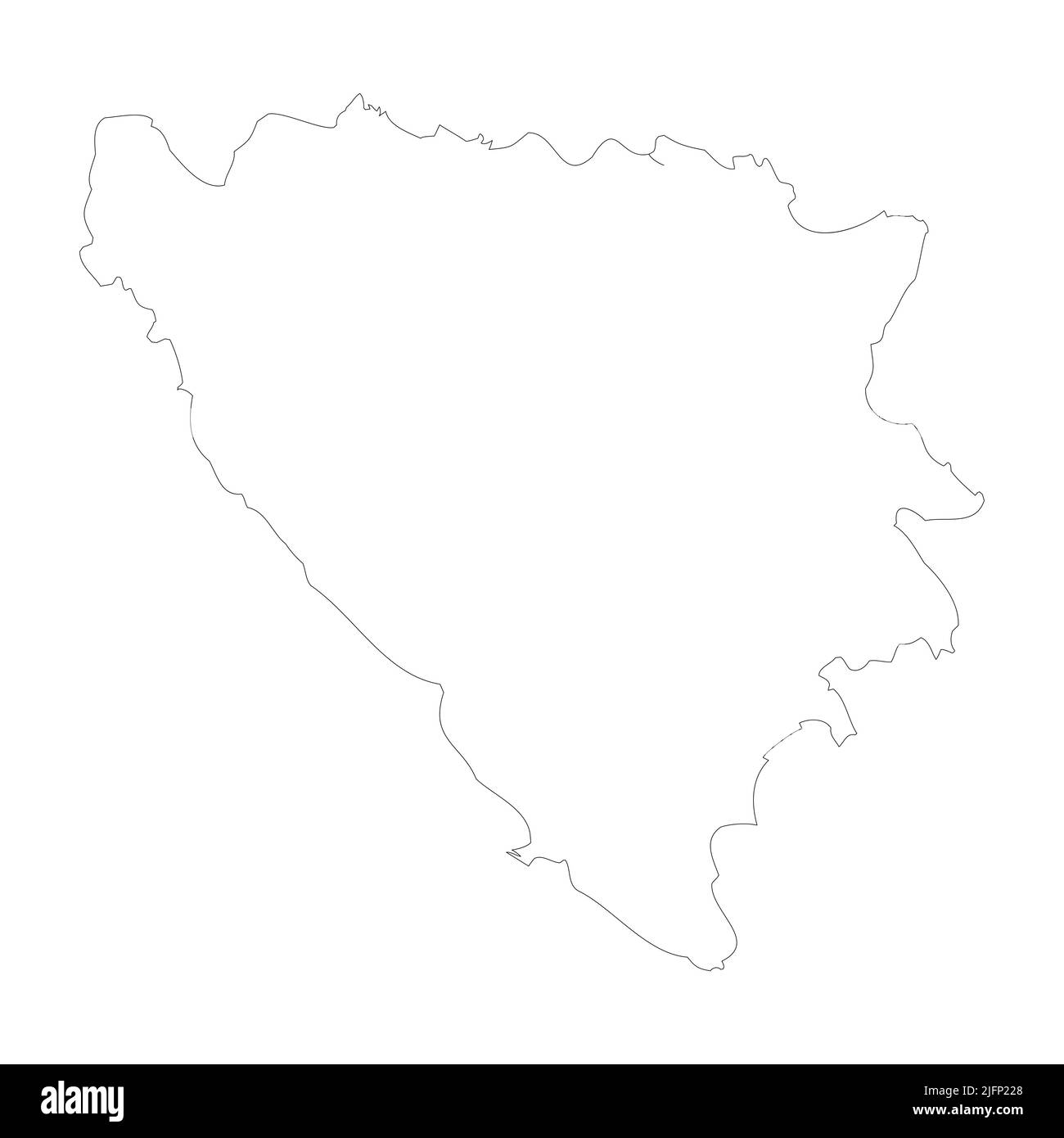 Bosnia and Herzegovina vector country map outline Stock Vector Image ...