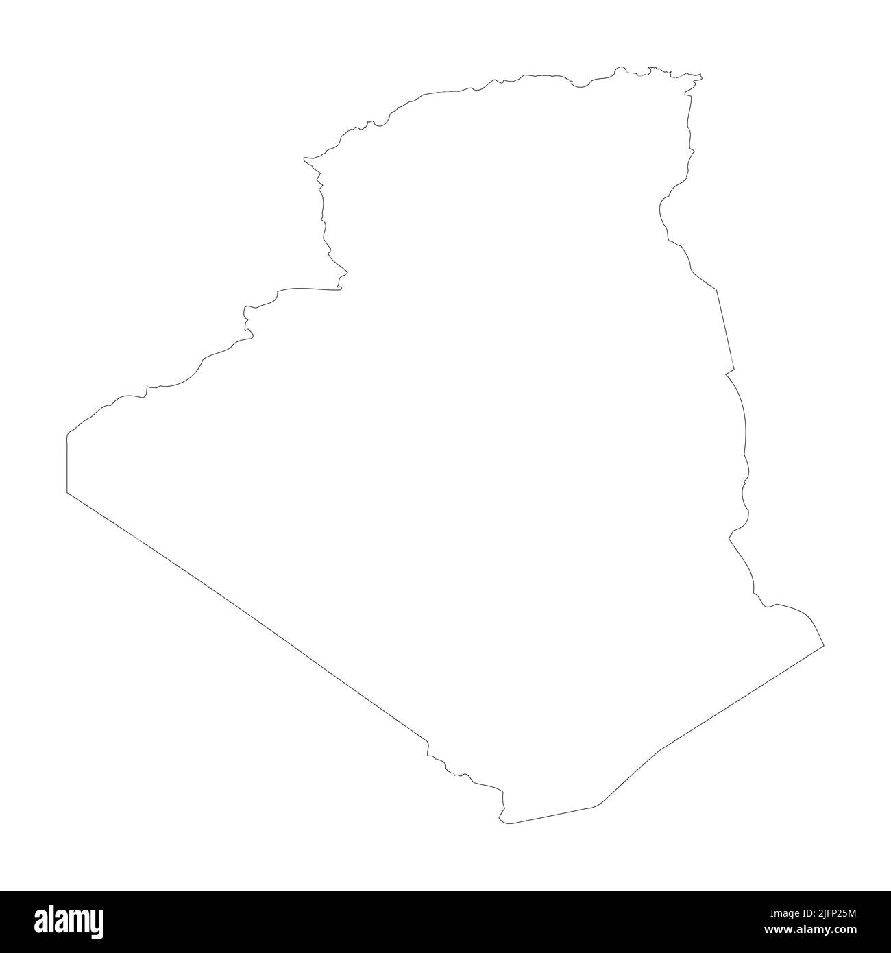 Algeria vector country map outline Stock Vector Image & Art - Alamy
