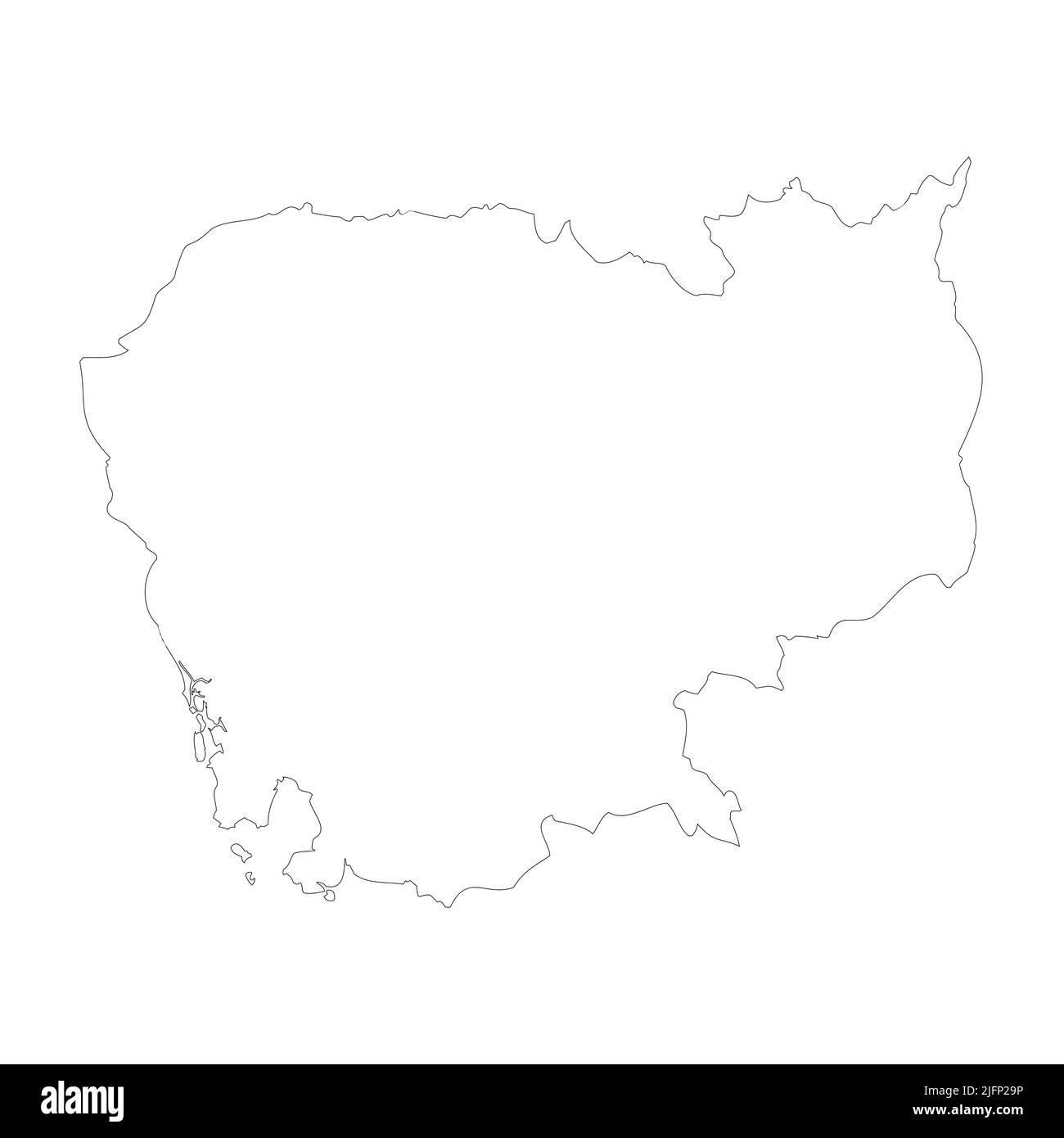 Cambodia Vector Country Map Outline Stock Vector Image And Art Alamy