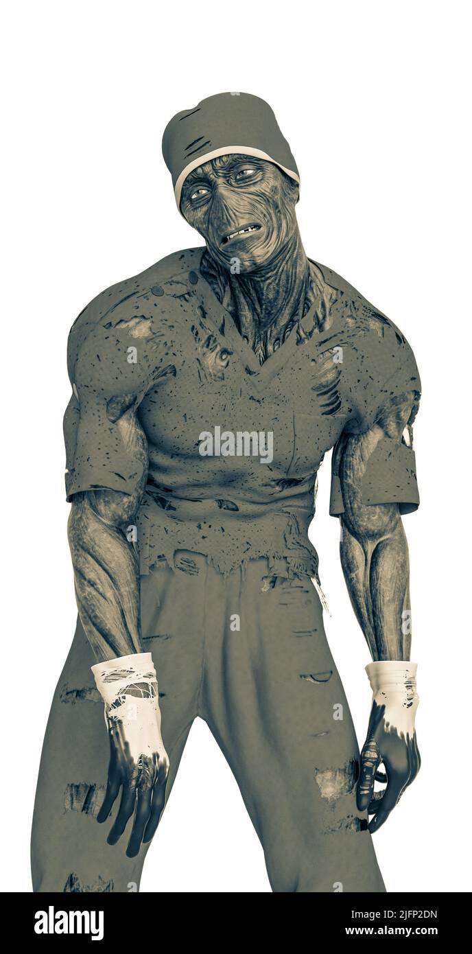 zombie is happy. This infected monster in clipping path is very useful ...