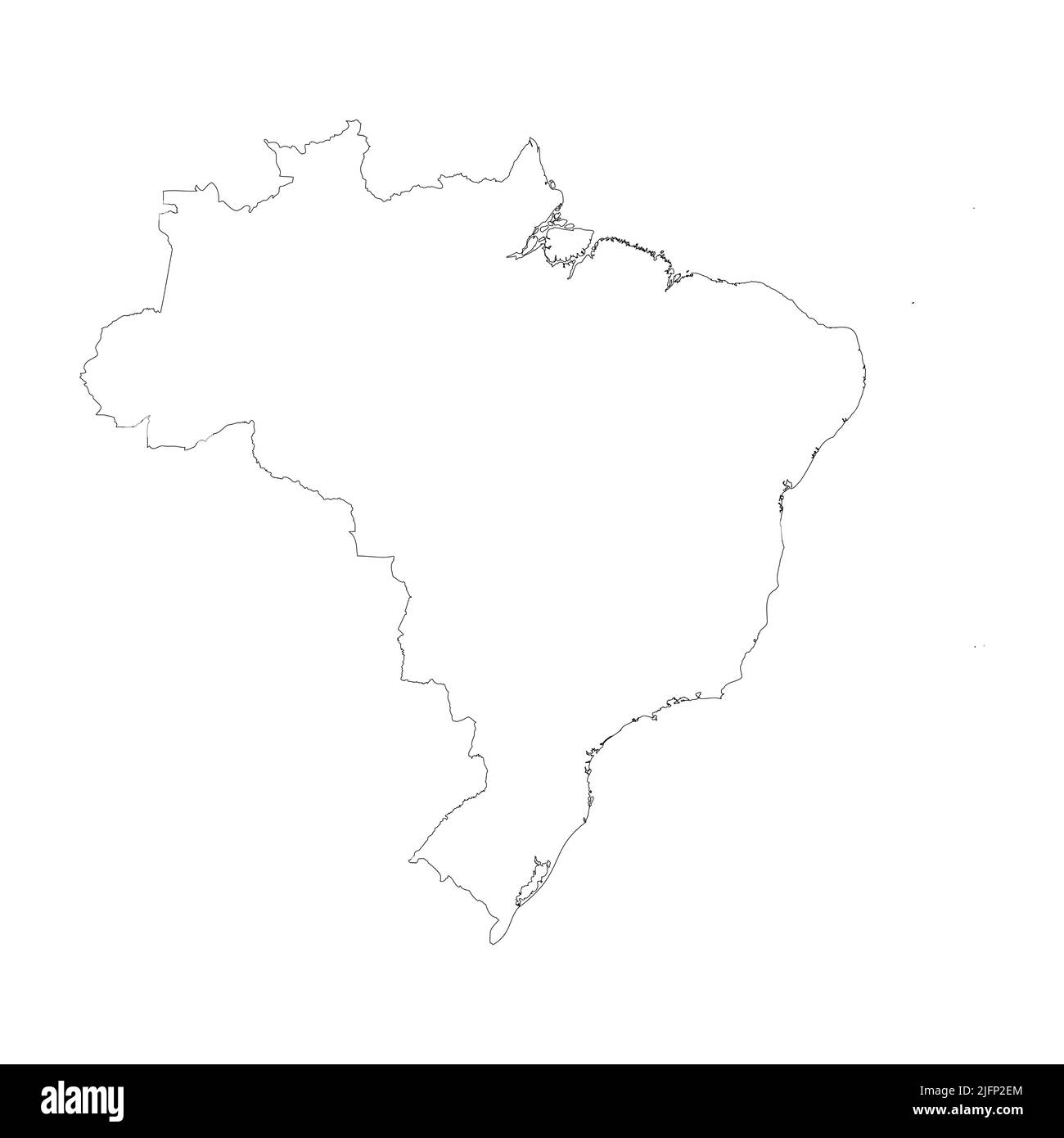 Brazil vector country map outline Stock Vector Image & Art - Alamy