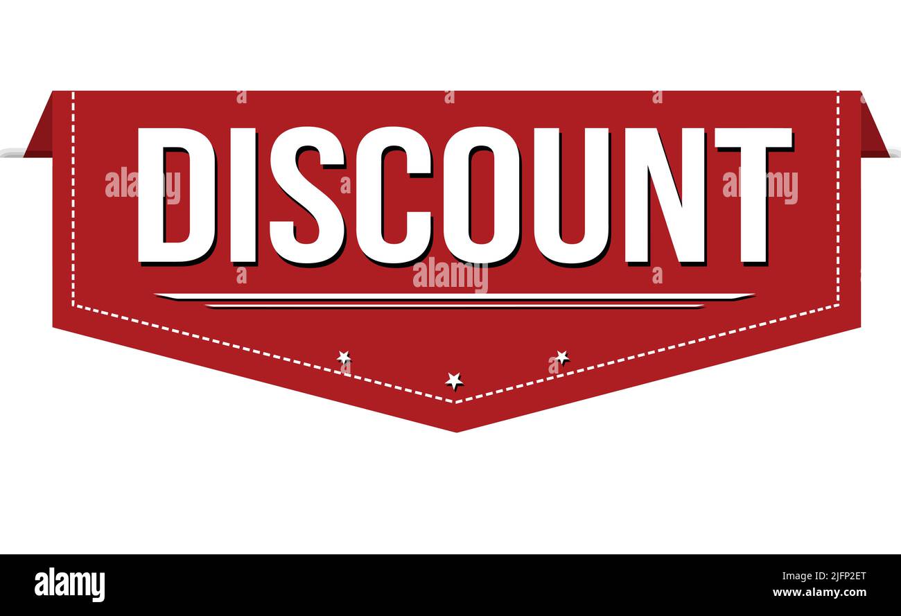 Discount red banner design on white background, vector illustration ...