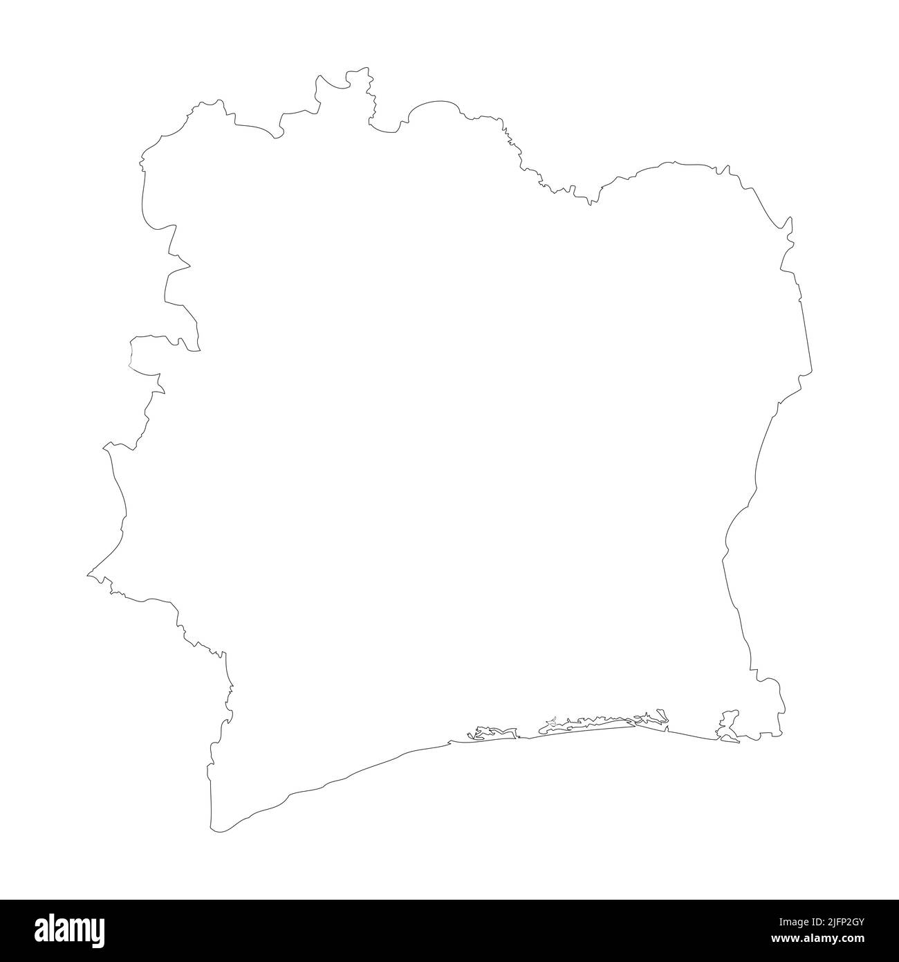 Ivory Coast Vector Country Map Outline Stock Vector Image And Art Alamy