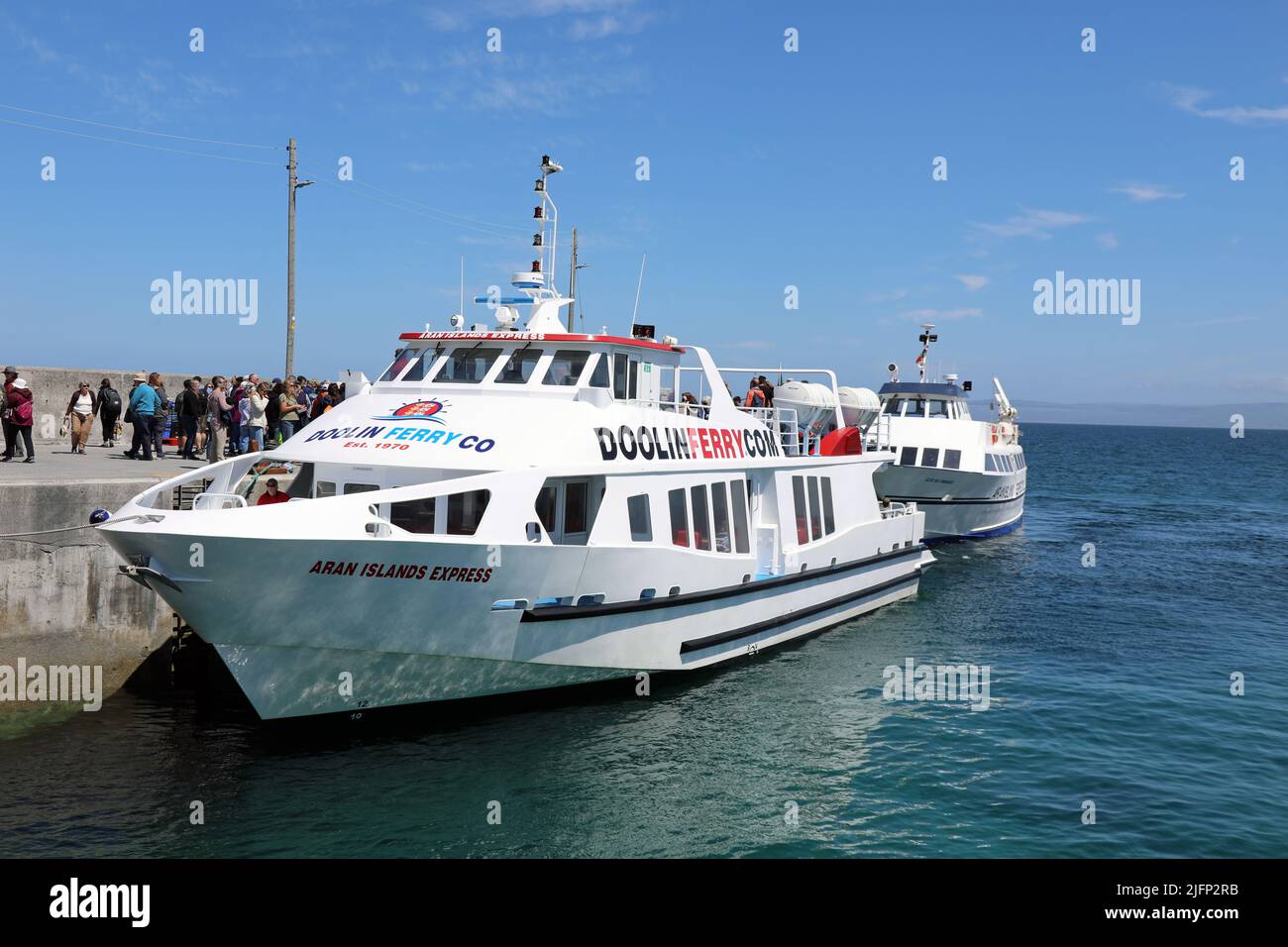 Doolin Ferries at Inis Oirr in County Galway Stock Photo - Alamy