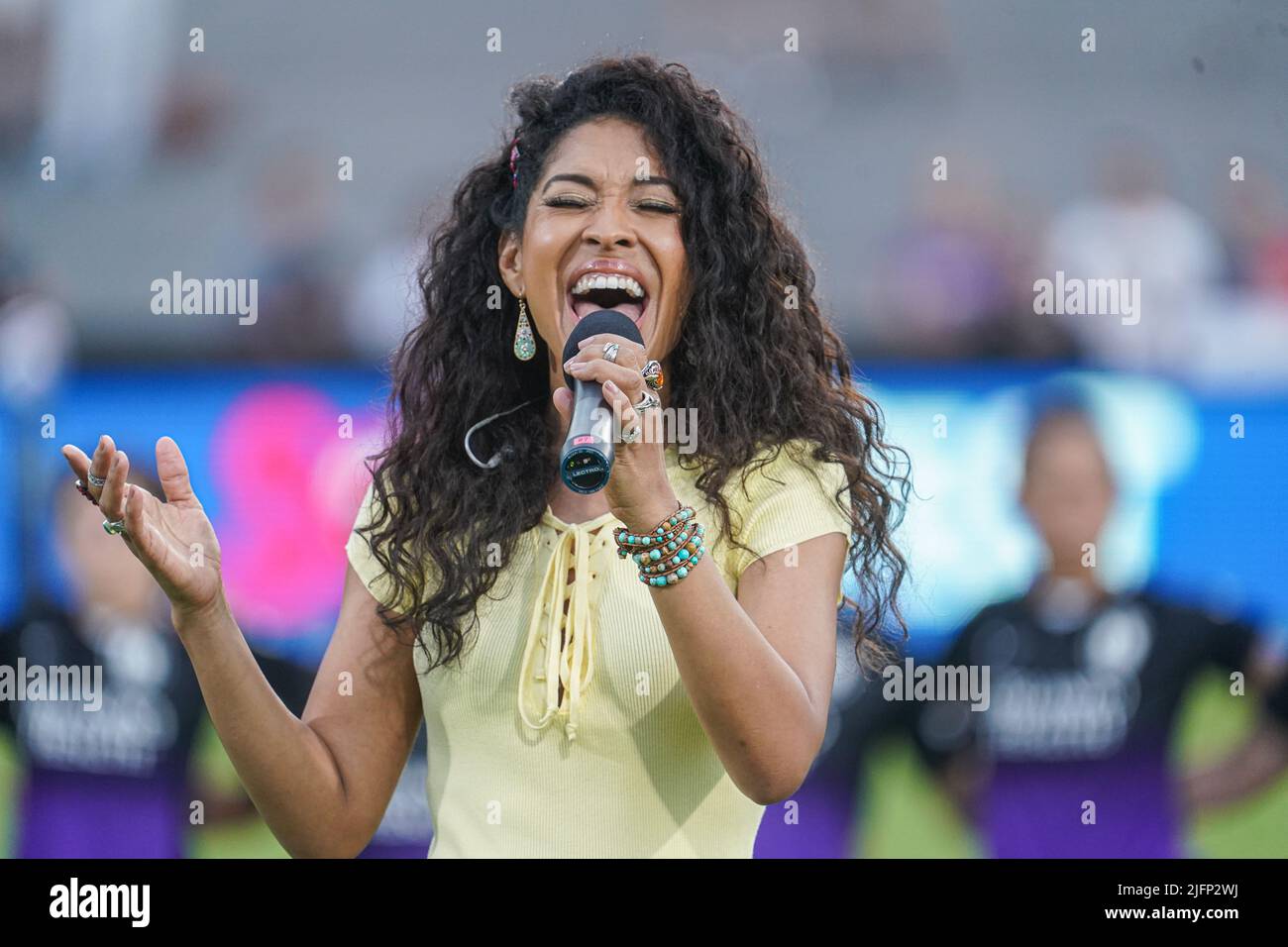 Orlando, Florida, USA, April 16, 2022, Singer Adassa performs the ...