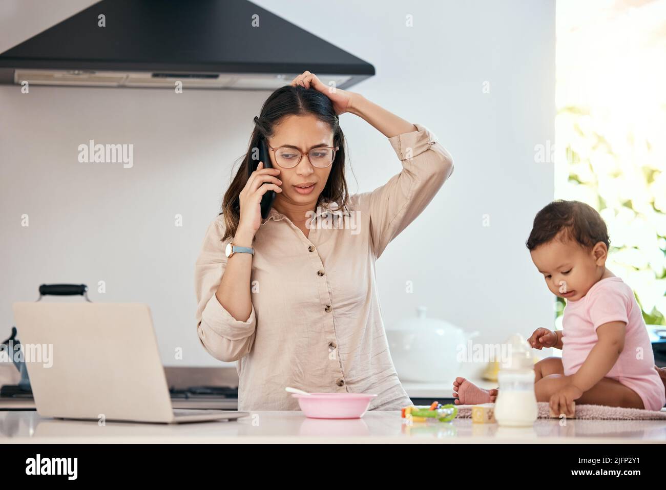 Being a working mom means you dont always get to reach deadline. Shot ...