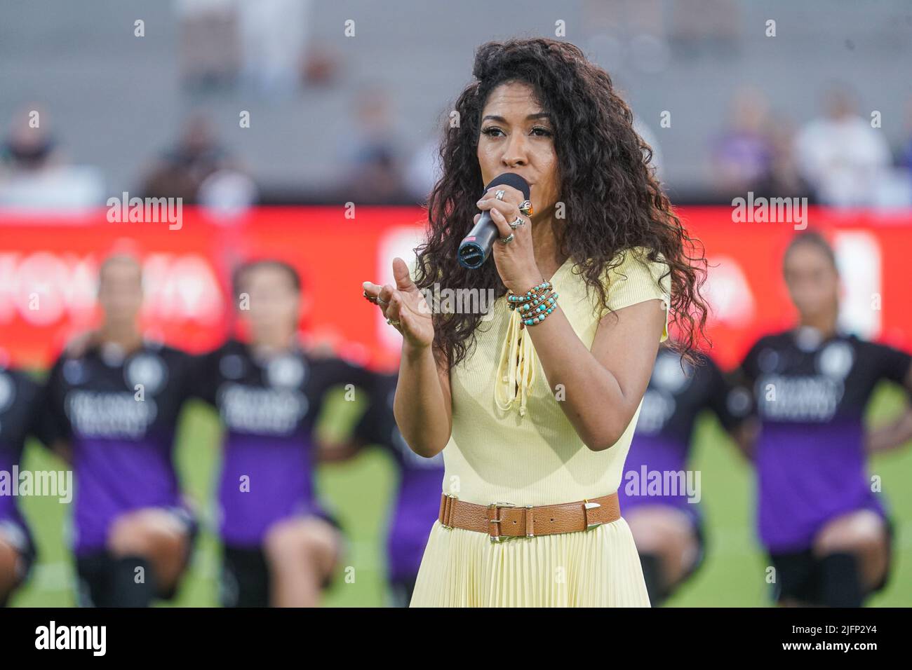 Orlando, Florida, USA, April 16, 2022, Singer Adassa performs the ...