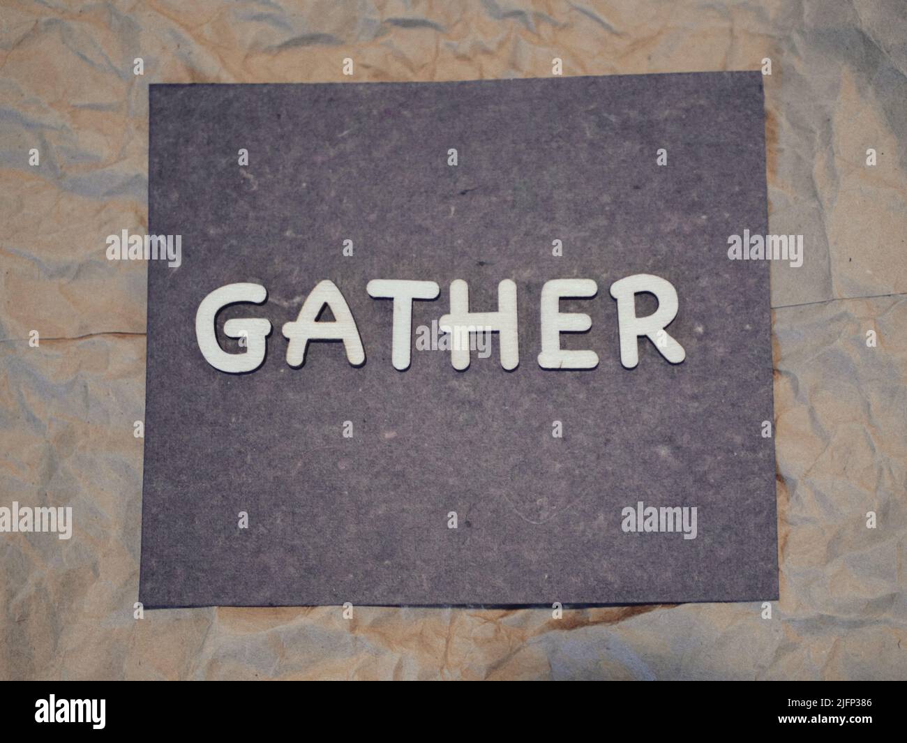 Gather in wooden lettering. Print and frame this for wall decor ...