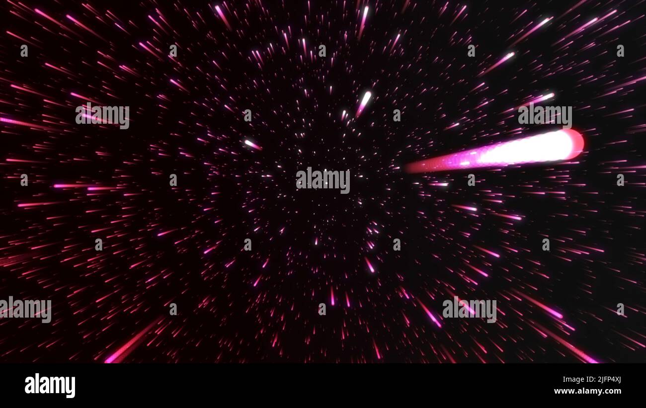Animation of cosmic stream with lines. Motion. Centralized flow of ...