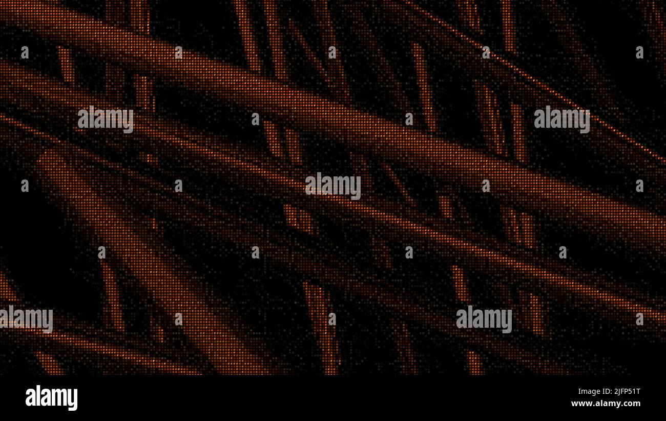 3D lines move in space on black background. Motion. Retro image with ...