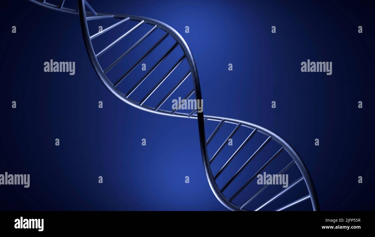 Twisting 3d spiral of dna. Design. Metallic structure of dna moves on ...