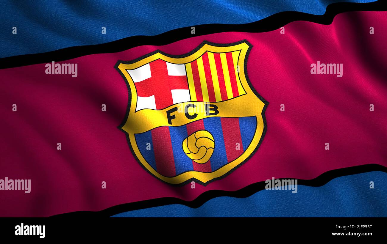 Flags of Spanish football clubs. Motion. Background animation with flag ...