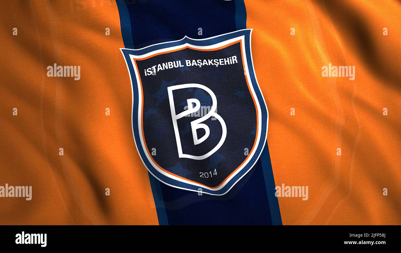 Turkish Football Club logo. Motion. 3D background of waving flag with ...