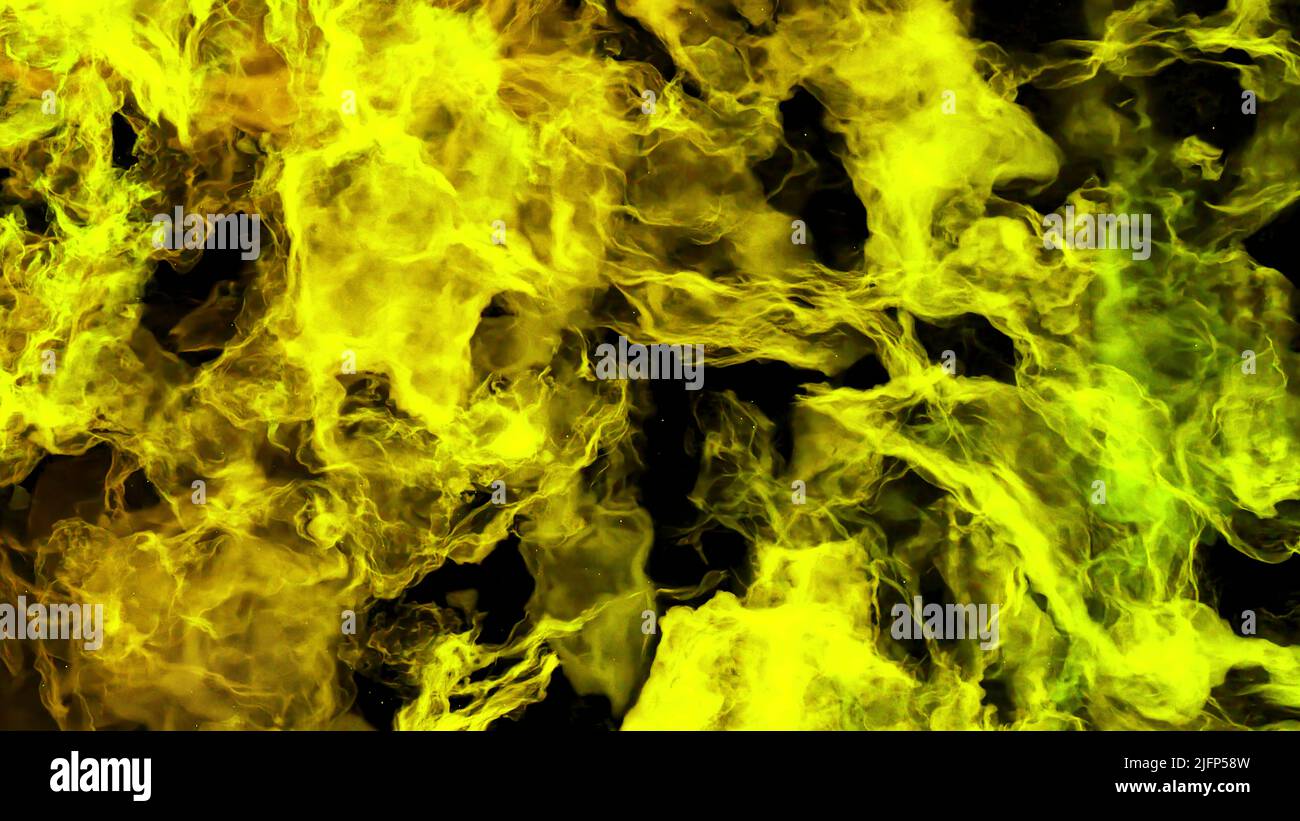 Moving 3d streams of smoke on black background. Design. Dynamic flow of ...