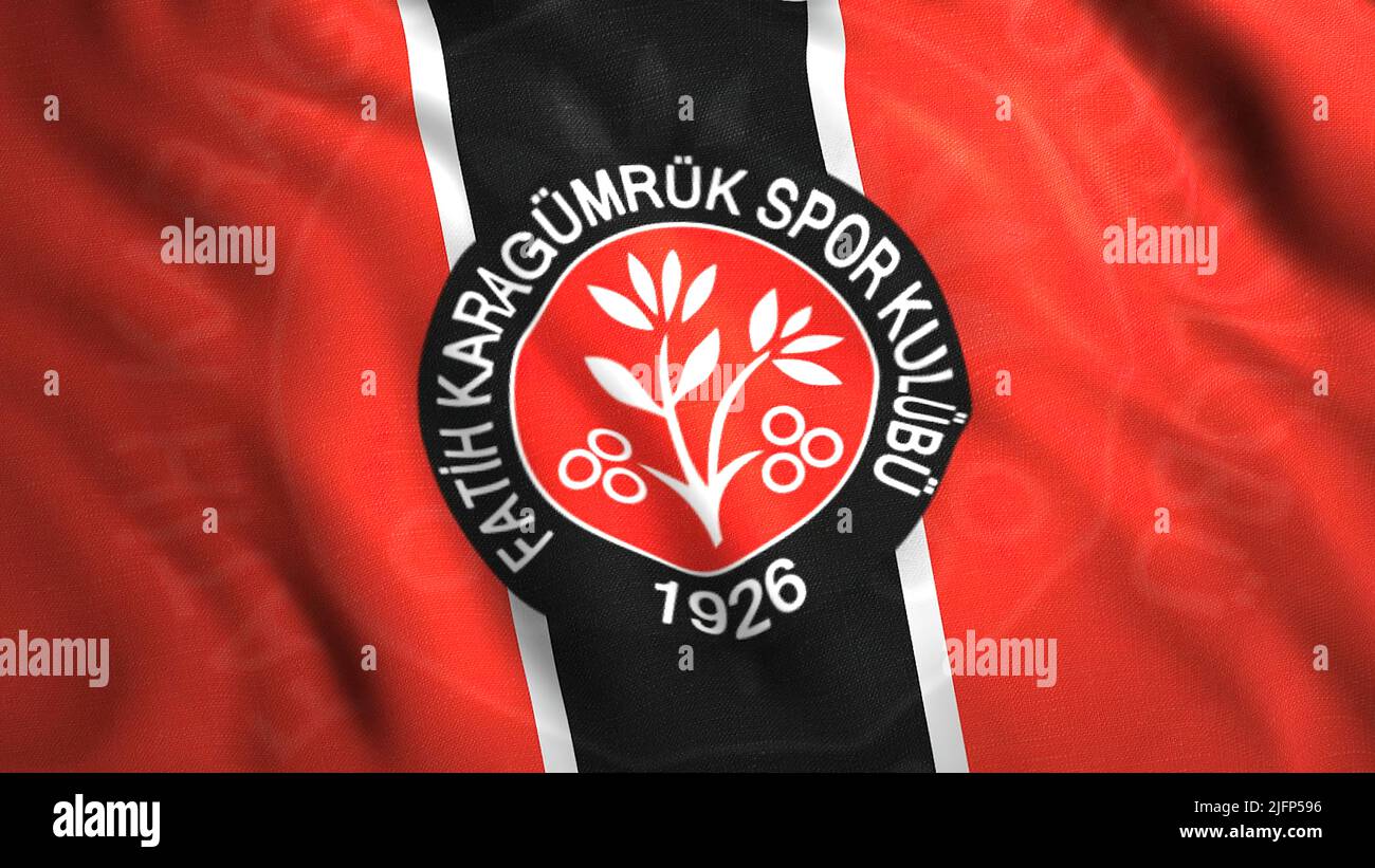 Turkish Football Club logo. Motion. 3D background of waving flag with ...