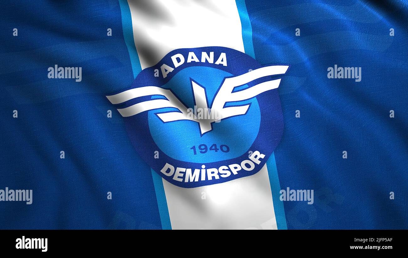 Turkish Football Club logo. Motion. 3D background of waving flag with ...