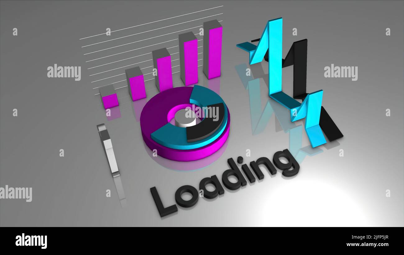 3D animation to download. Motion. Diagram with loading rings in style ...