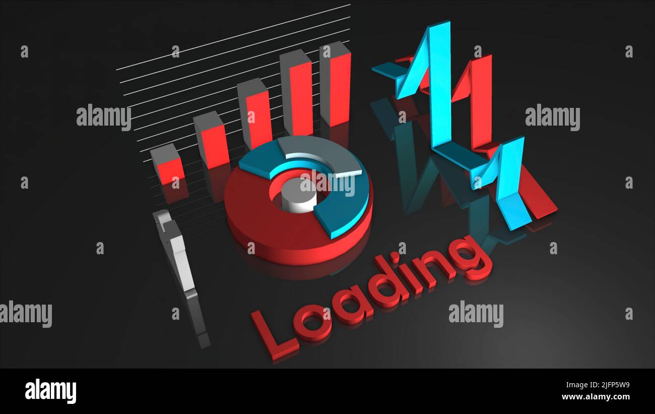 3D animation to download. Motion. Diagram with loading rings in style ...