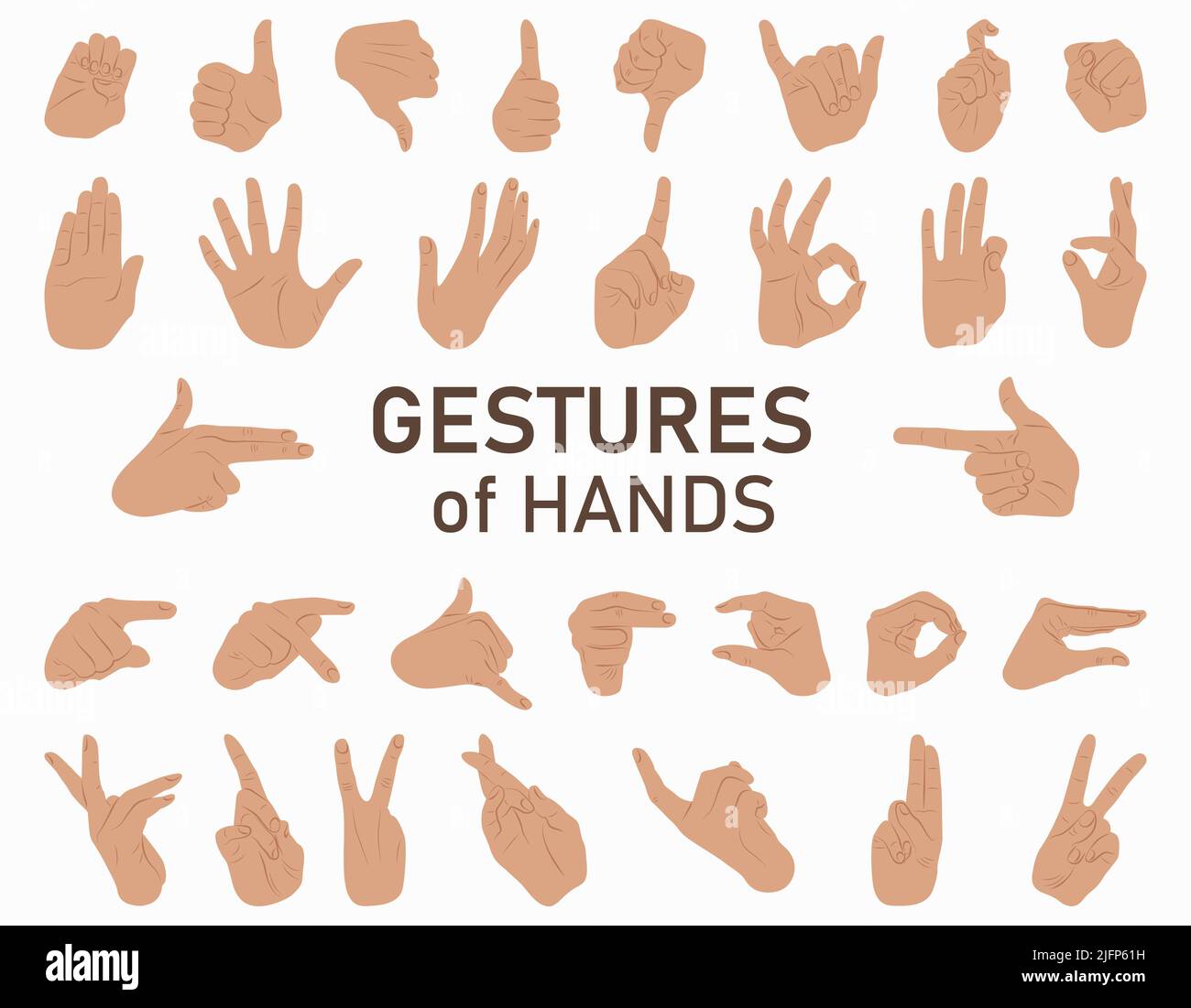 Isolated gestures of hands on white background Stock Vector Image & Art ...
