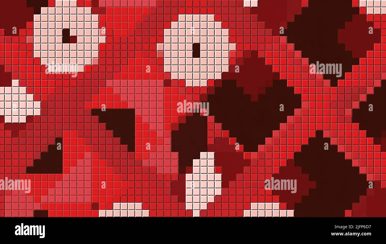 Moving geometric pattern of pixels. Motion. Pixel stylish animation ...