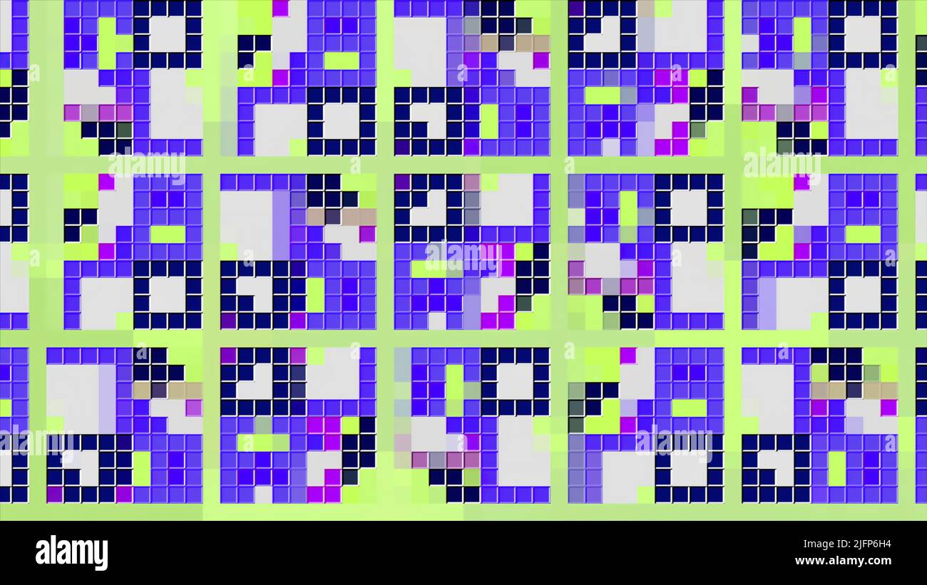 Bright colorful animation with pixel pattern. Motion. Beautiful stylish ...